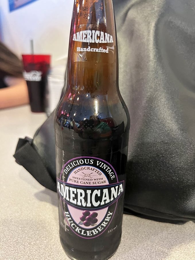 Purple mountain majesty in a bottle! This huckleberry soda is Montana's liquid gold, fizzing with local flavor.
