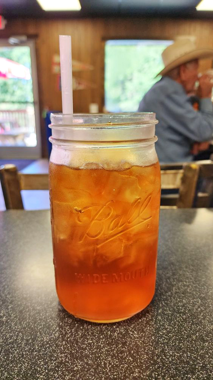 Sweet tea in a mason jar: the unofficial state drink of the South. Refreshing enough to make you forget about calories.
