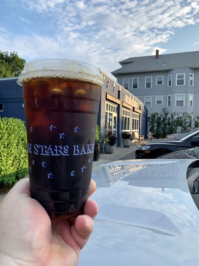 Seven Stars' iced coffee: the perfect sidekick for your carb adventure. It's like liquid motivation in a cup, with a side of local pride.