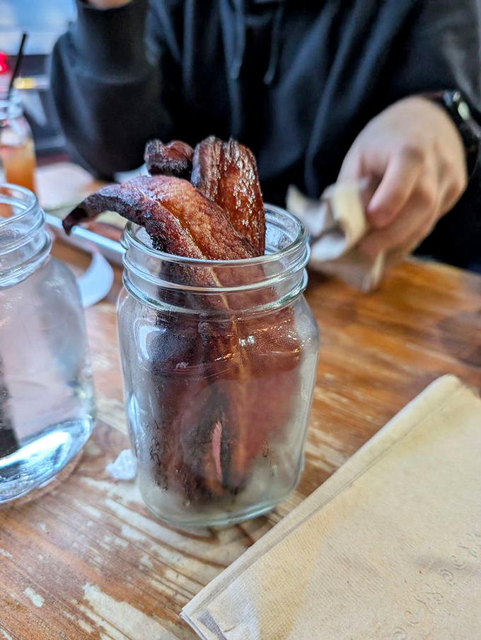 Bacon in a jar? It's like someone bottled happiness and sprinkled it with pixie dust. Vegetarians, avert your eyes!