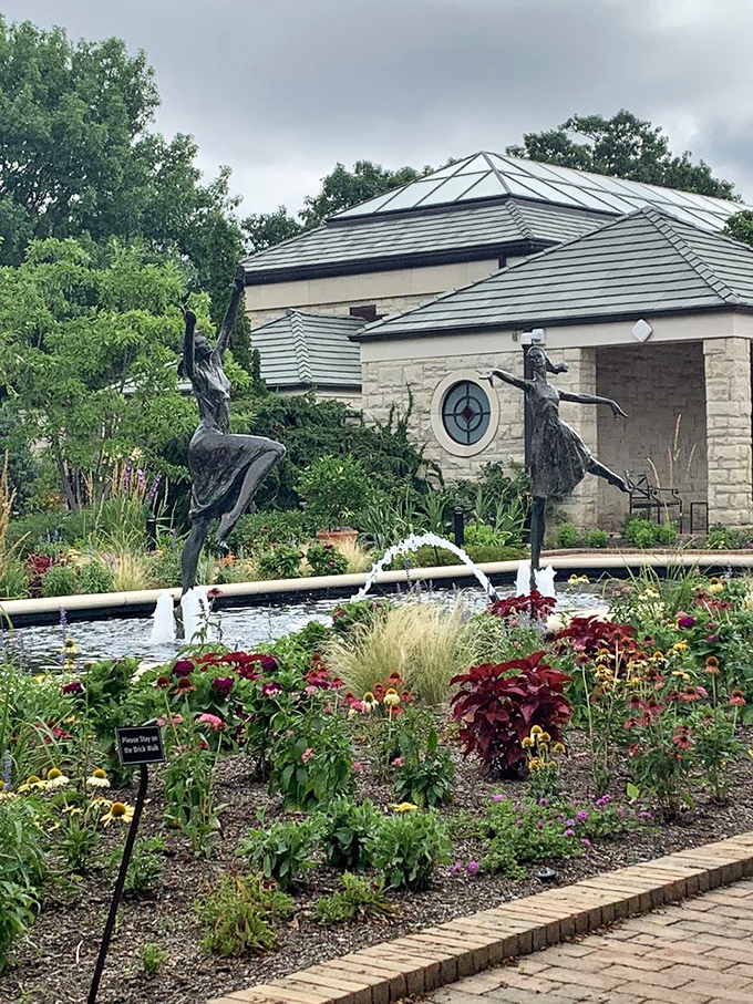 Kauffman Memorial Garden: A floral oasis that's part zen retreat, part Alice in Wonderland. Those dancing statues? They're what happens when flowers throw a party!