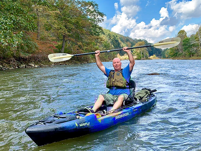 Nothing says "I've escaped reality" like paddling through pristine waters. This kayaker's triumphant pose perfectly captures outdoor Delaware's liberating spirit.
