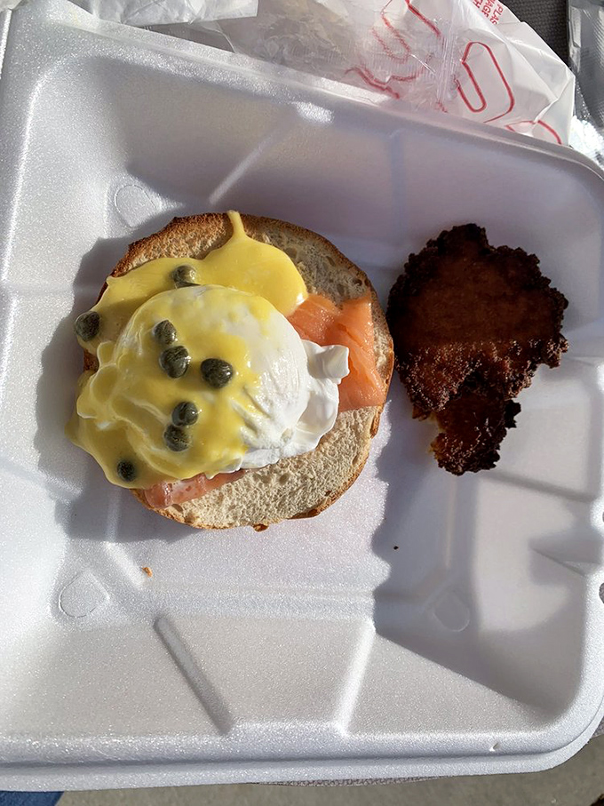 Breakfast reinvented! This eggs benedict with lox is the morning equivalent of finding an extra $20 in your pocket&mdash;unexpected joy on a plate.