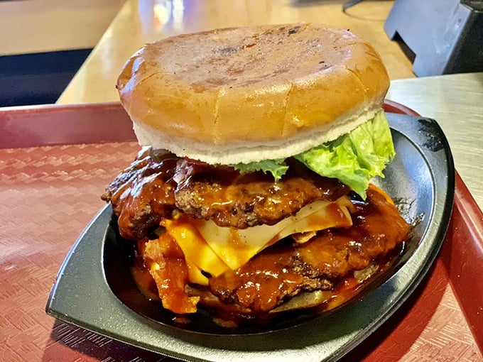 Meet the Mega Bob, a cheeseburger so epic it needs its own theme song. Napkins required, shirt-staining almost guaranteed.