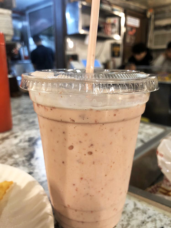 Shake it up, baby! This creamy concoction looks like it could give any fancy milkshake a run for its money.