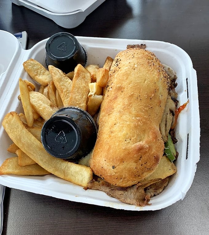 Who says you can't find a good Philly cheesesteak outside of Pennsylvania? This sandwich is ready to challenge your cheese-loving loyalties.