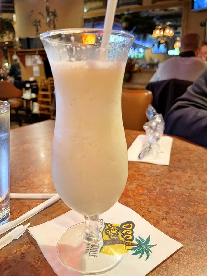 If this Piña Colada could talk, it'd say, "Don't worry, beach happy!" A tropical escape in a glass, no sunscreen required.