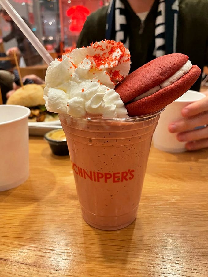 A milkshake topped with a red velvet whoopie pie? Whoever said "you can't have it all" clearly hasn't been to Schnipper's.