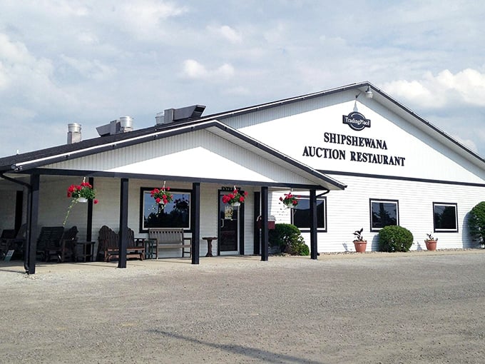 The Shipshewana Auction Restaurant: where the food is so good, you might accidentally bid on your neighbor's plate. Come hungry, leave happy (and possibly owning a cow).