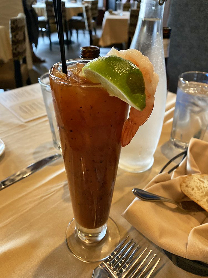 Holy mackerel! This Shipwrecked Mary isn't your average brunch cocktail. It's like a meal and a drink had a delicious, Instagram-worthy baby.