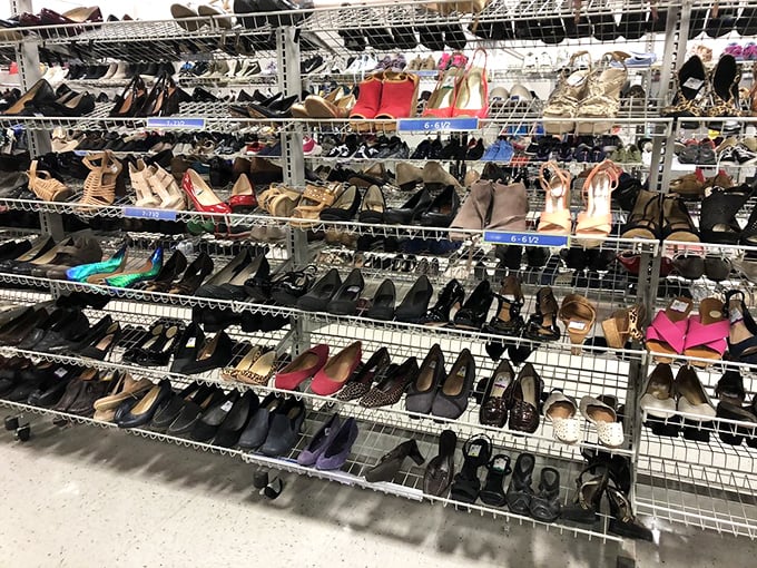 If Cinderella's fairy godmother worked at a thrift store, this would be her shoe department. Find your perfect fit among these pre-danced soles!