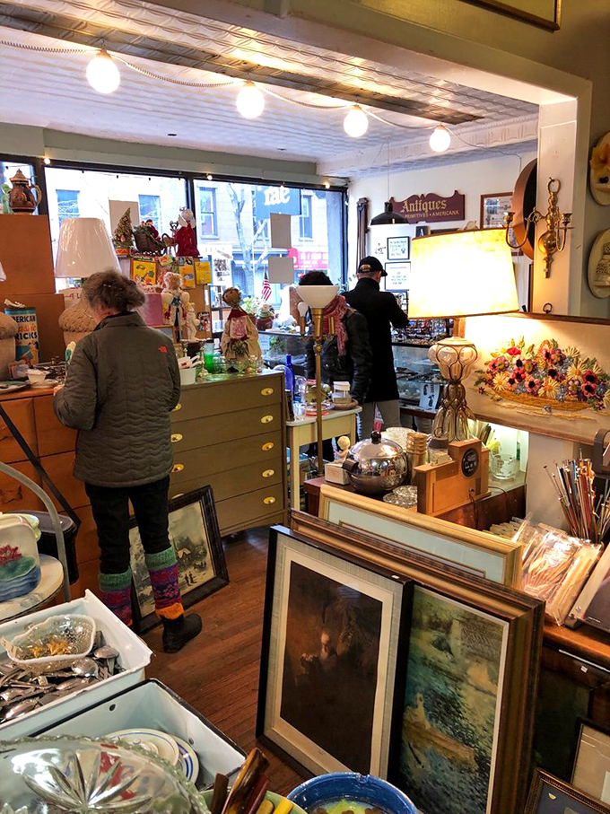 Treasure hunters in their natural habitat. Watch as they navigate the jungle of vintage delights with expert precision.