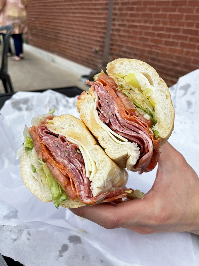 The Big V sandwich laughs at your notion of "too much meat" and dares you to find a more perfect ratio of fillings to bread.