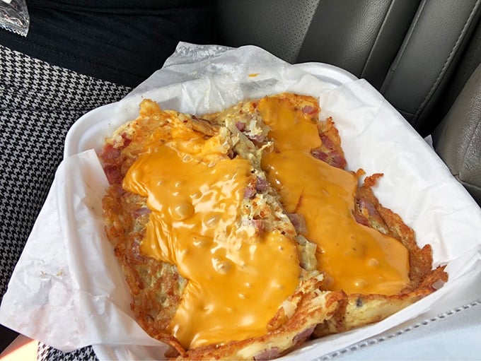 Breakfast of champions! This omelet's got more fillings than your grandma's photo album – and it's twice as satisfying.