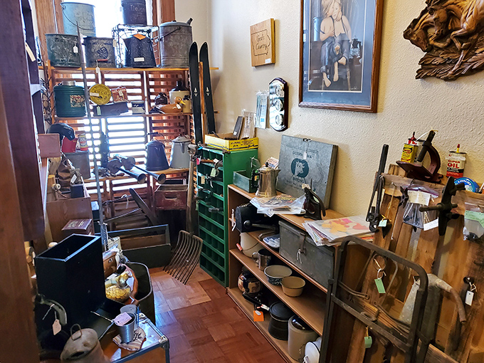 Grandma's attic meets museum curator's playground. Every shelf is a potential "Antiques Roadshow" moment waiting to happen.