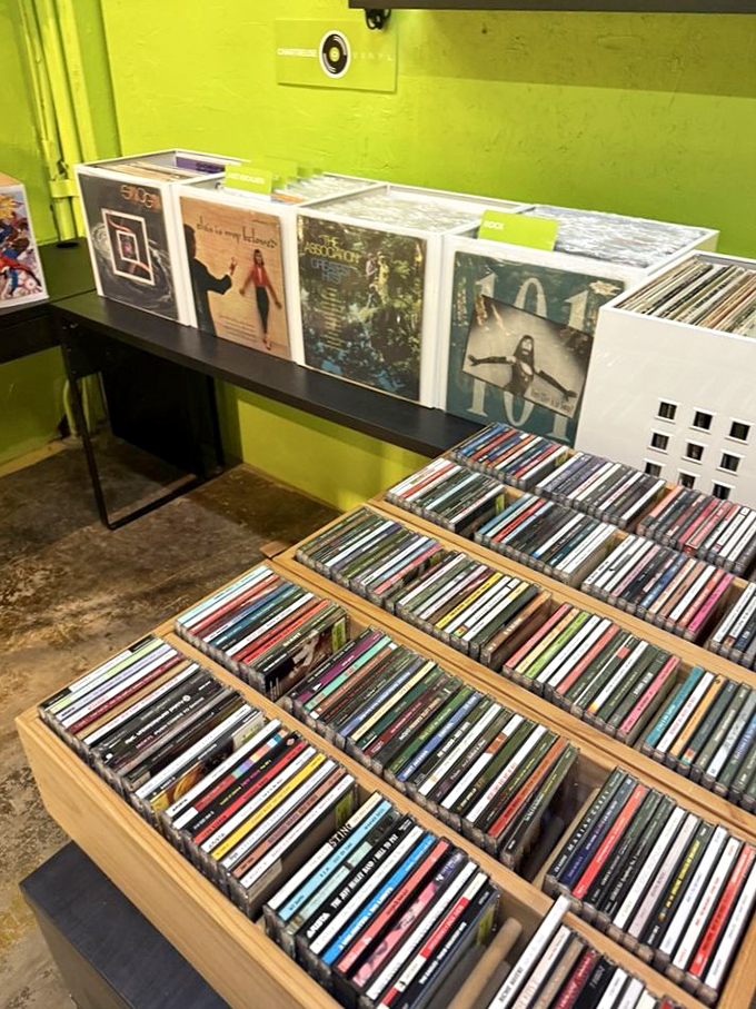 Vinyl paradise or time machine? Either way, these stacks of wax are ready to transport you back to the days when music was larger than life.