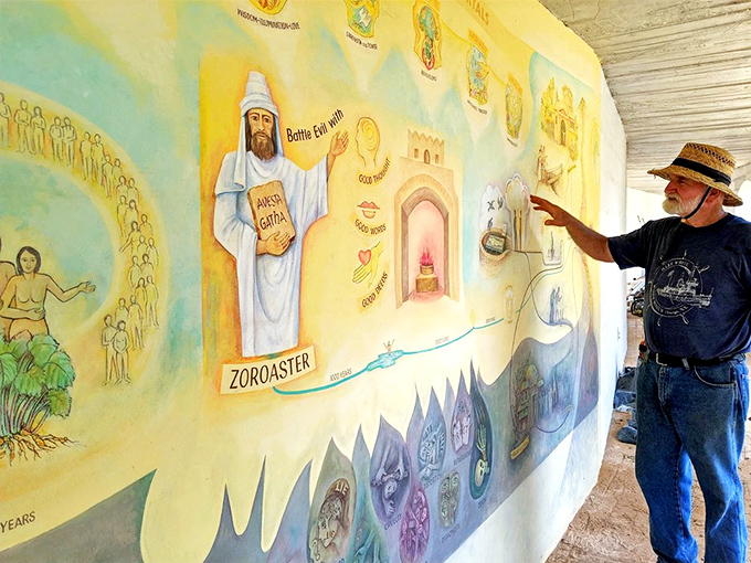 History painted large! These vibrant murals offer a colorful journey through time, no DeLorean required.