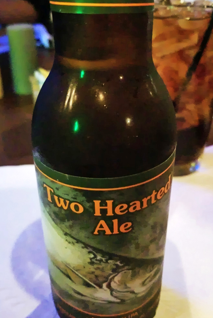 "Two Hearted Ale" &ndash; because after a meal this good, you'll need a drink to steady your emotions. Cheers to culinary bliss!