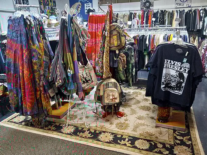 Flower power meets rock 'n' roll in this clothing corner. It's like Woodstock and Coachella had a fashion baby.