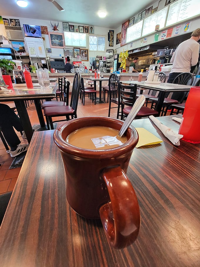 Coffee so robust, it could probably run for office. Paired with Louis' atmosphere, it's the perfect wake-up call.