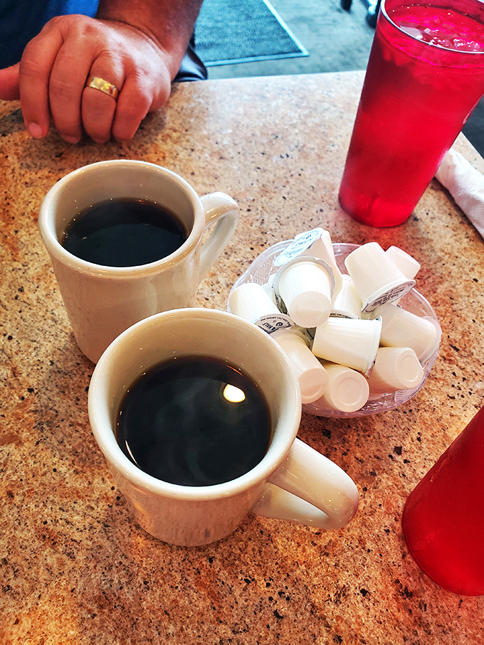 Coffee so good, it'll make you forget you're not a morning person. Bonus: those creamers are basically a choose-your-own-adventure for adults.