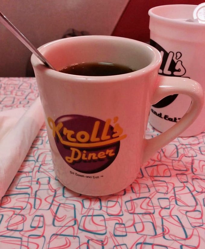 Rise and shine with Kroll's coffee! This mug's not just a beverage, it's a warm embrace to kickstart your day. Refills, anyone?
