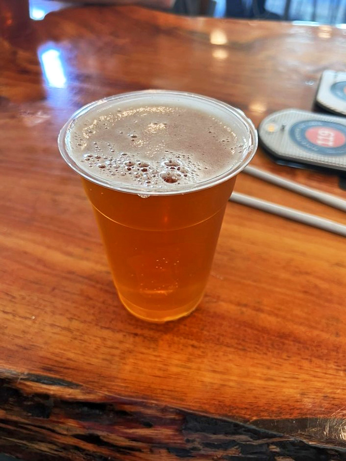 Liquid gold in a plastic cup. This craft beer is the perfect way to toast your climbing triumphs &ndash; or console yourself after a gnarly fall.