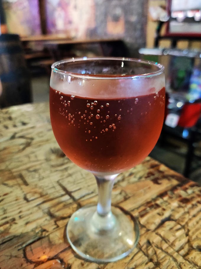 Raise a glass to good times! This ruby-red beverage is the perfect sidekick for your pizza adventure.