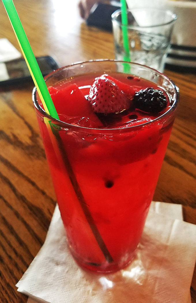 Red, fruity, and oh-so-refreshing! This drink isn't just a beverage, it's a vacation in a glass. Sip slowly and savor the taste of summer.