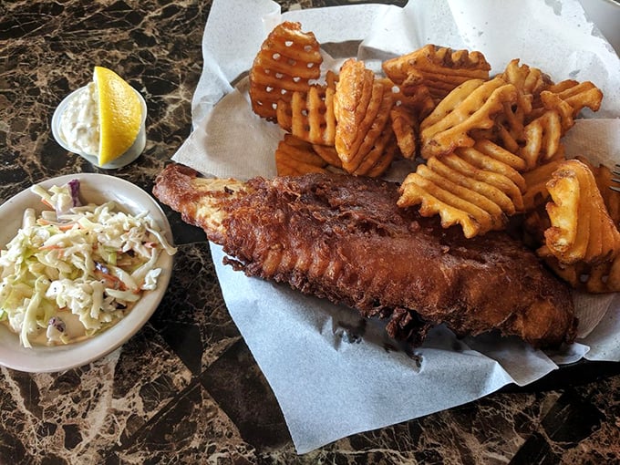 The catch of the day, served with a side of happiness. This fried fish platter is making waves in landlocked Montana!
