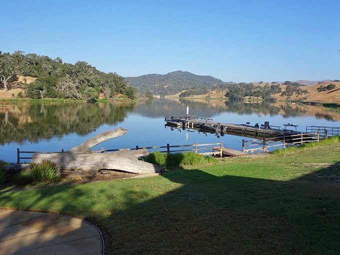 Serenity now! This tranquil lake view is the perfect spot to contemplate life's big questions &ndash; like "Another pastry or more wine?"