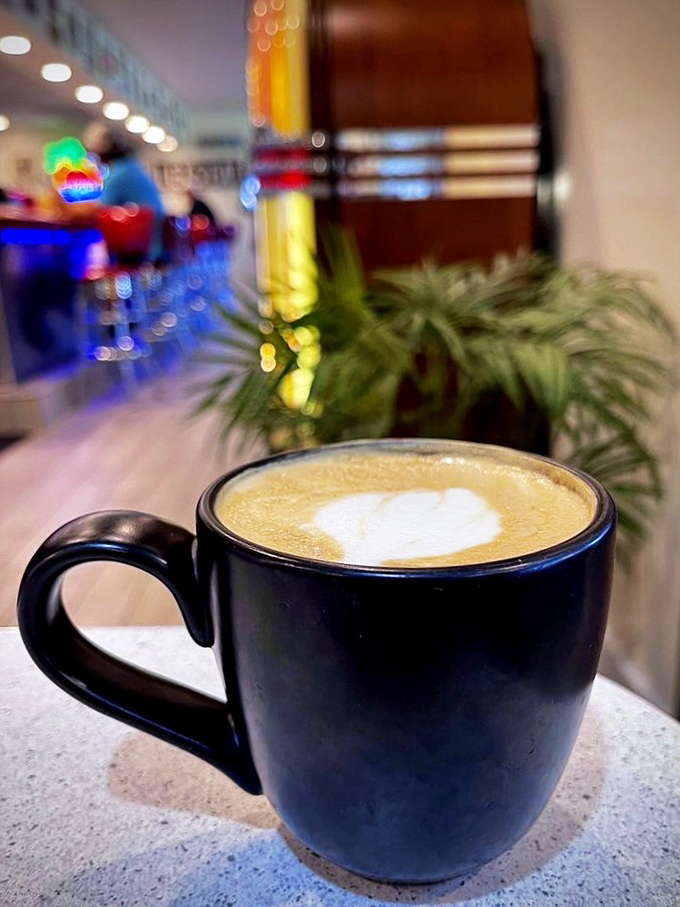 Liquid motivation: This latte isn't just a drink, it's a warm hug in a mug, ready to kickstart your day with creamy gusto.
