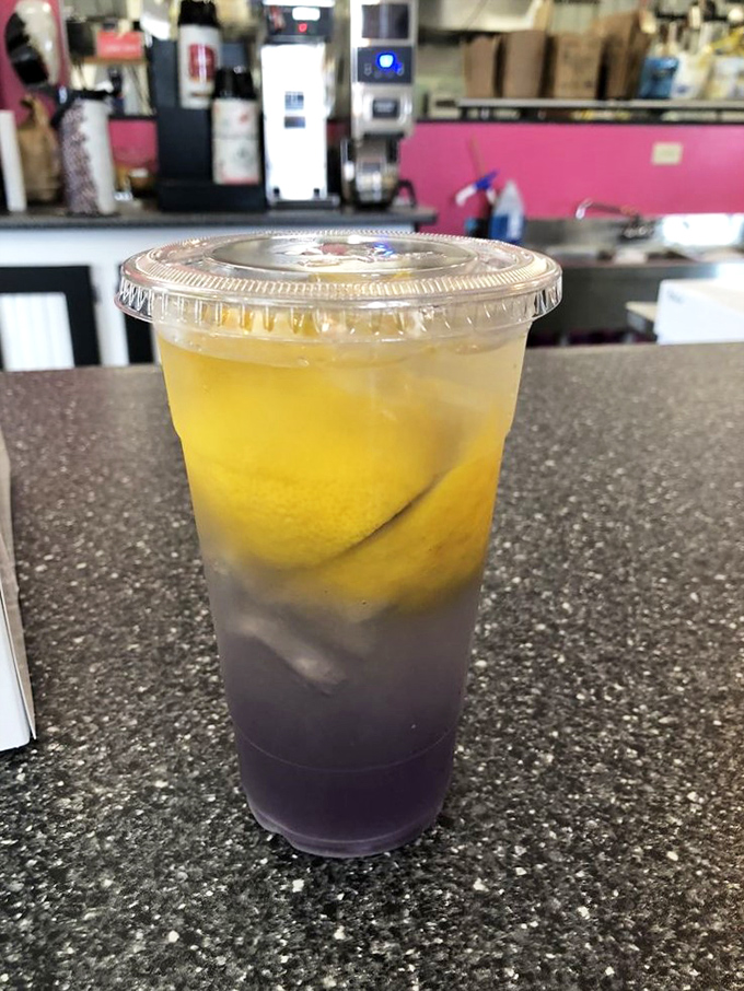 Sunshine in a cup! This vibrant lemonade looks like it could power a small city or, at the very least, brighten your day.