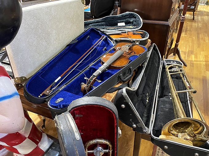 Strike up the band! These vintage instruments are ready for their encore. From brass to strings, it's a symphony of yesteryear waiting to be played.