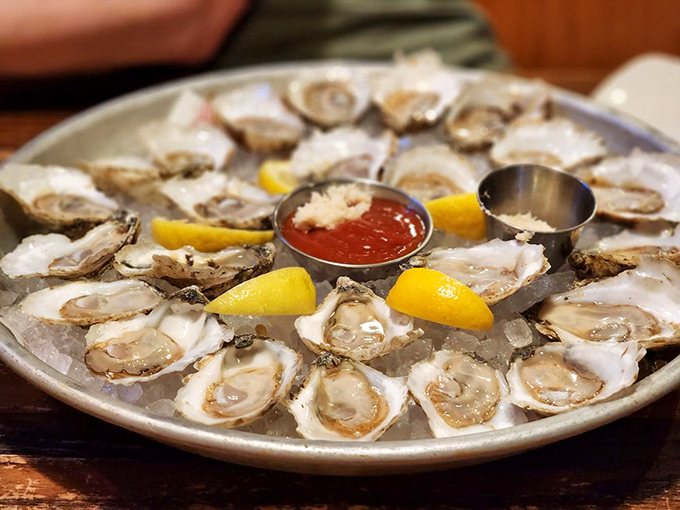 Oysters on ice, looking oh-so-nice! These briny beauties are just waiting to slide down your throat and make you feel like Neptune himself.