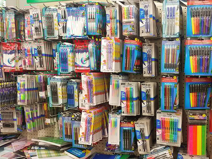 Pens, pens everywhere, and not a drop of ink to spare! Enough writing utensils to pen the next great American novel &ndash; or at least your grocery list.