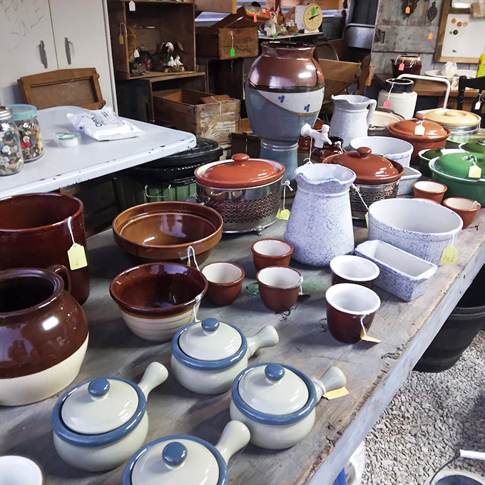 Pottery paradise! From rustic crocks to delicate teapots, this ceramic collection could give your kitchen a makeover worthy of a cooking show.