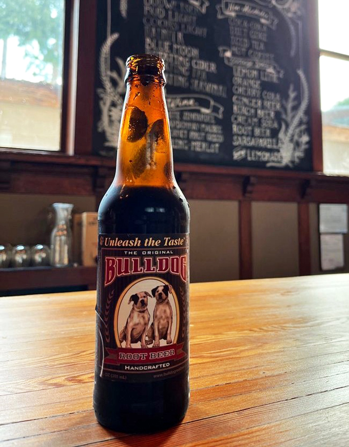 Root beer that's barking up the right tree. Bulldog Root Beer adds a playful twist to your pizza feast, proving that man's best friend comes in liquid form too.