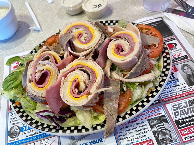 This salad's got more rolls than a bakery! A protein-packed flavor tornado that'll make you forget you ordered something healthy.