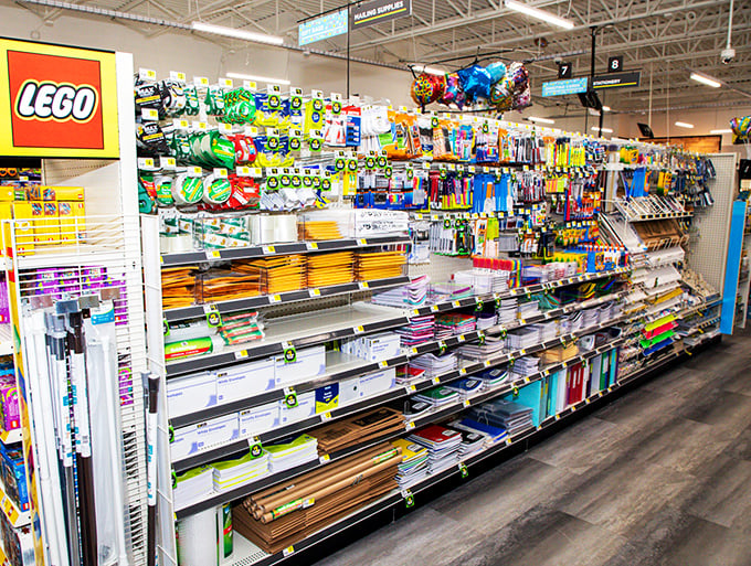 Pencils and notebooks and glue, oh my! This school supply section is where young minds stock up for adventures in learning.