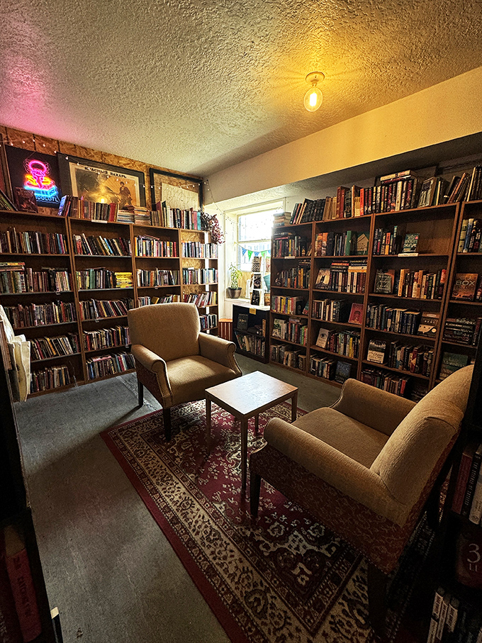 A reading oasis amidst the book jungle. Sink into these comfy chairs and let the stories transport you to far-off lands.