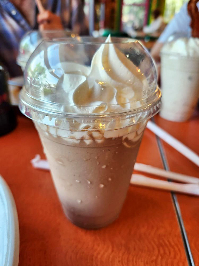 Milkshake madness! This creamy concoction is so thick, it's practically standing at attention. Straw or spoon? Why not both?