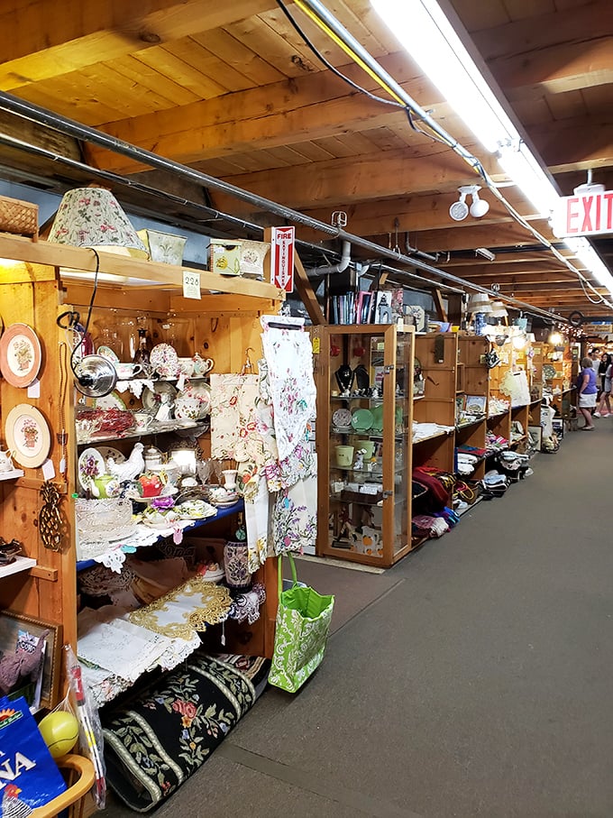 Shelves lined with vintage treasures stretch as far as the eye can see, each item waiting to tell its own unique story.