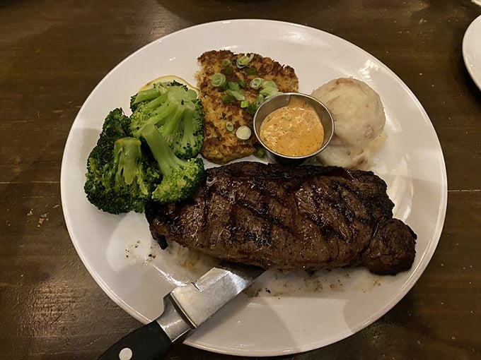 Who says you can't surf and turf in Missouri? This steak looks like it could convert even the most devoted pescatarian.