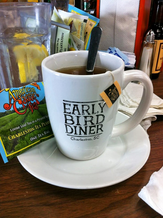 The elixir of life, served in a mug that screams "Charleston charm." This coffee could turn even the grumpiest morning person into a ray of sunshine.