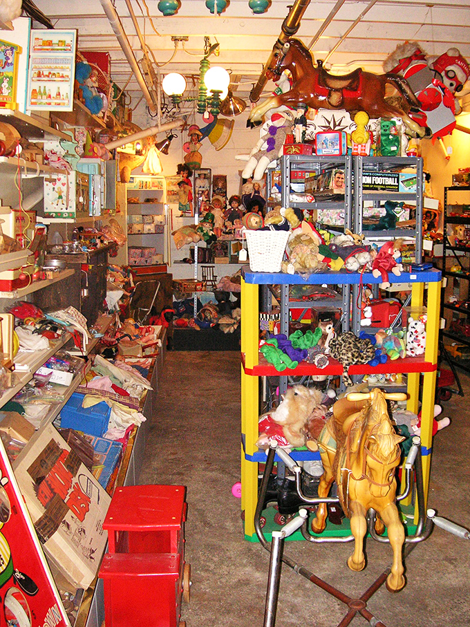 Toy heaven or your childhood bedroom explosion? This colorful chaos of playthings past will have you reliving your best "sick day" memories.