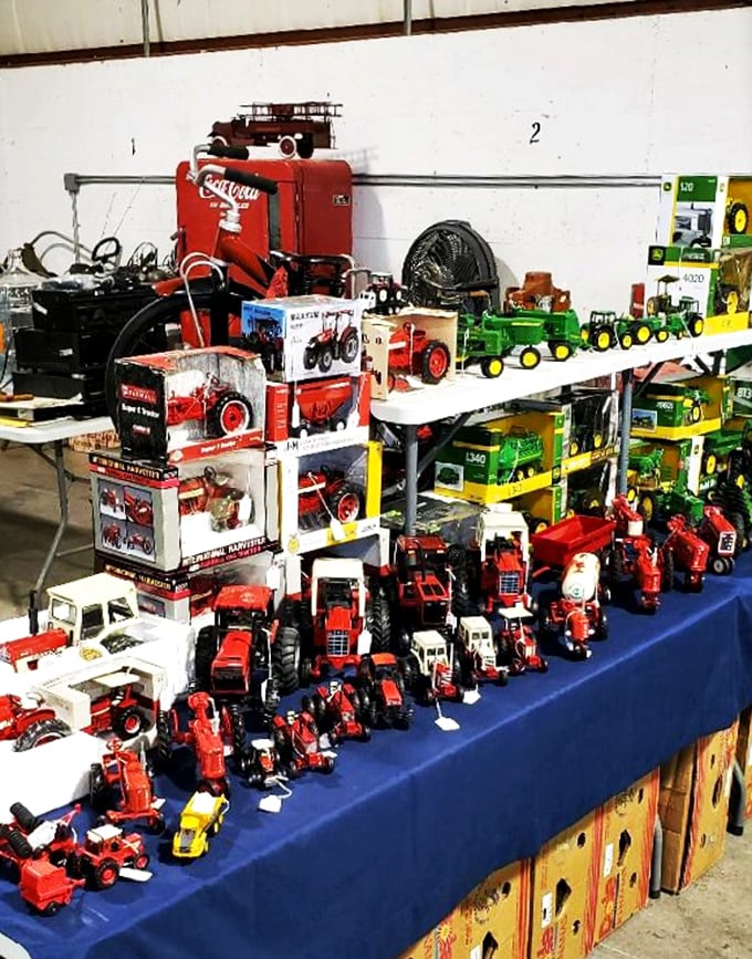Calling all farm fanatics and toy collectors! This display is more jam-packed than Old MacDonald's barn during a thunderstorm.