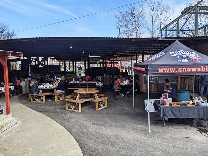 Where magic happens and calories don't count. This outdoor setup is like a backyard BBQ on steroids.