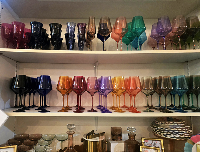 A rainbow of goblets fit for a Game of Thrones feast – or just making your Tuesday night wine extra fancy.