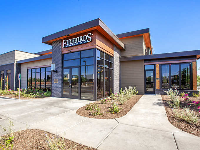 Firebirds: Where modern meets mouthwatering. It's like the cool kid of steakhouses &ndash; everyone wants to hang out here!